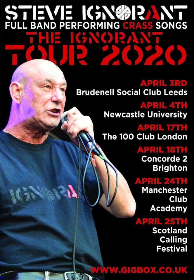 The Ignorant Tour 2020 – Steve Ignorant and full band performing Crass ...